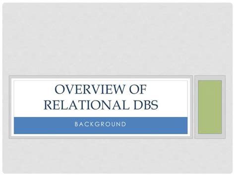 ppt overview of relational dbs powerpoint presentation free download