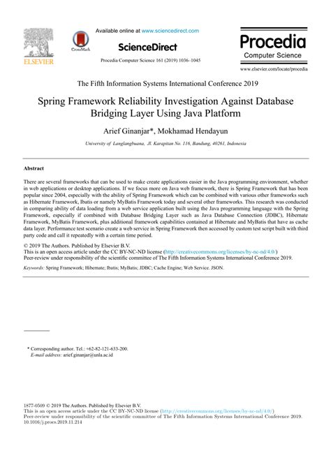 Pdf Spring Framework Reliability Investigation Against Database