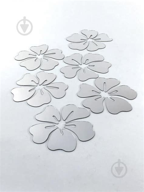 ᐉ Декоративна наліпка дзеркальна акрилова Мальва 6 шт 12x12 см • Краща ціна в Києві Україні