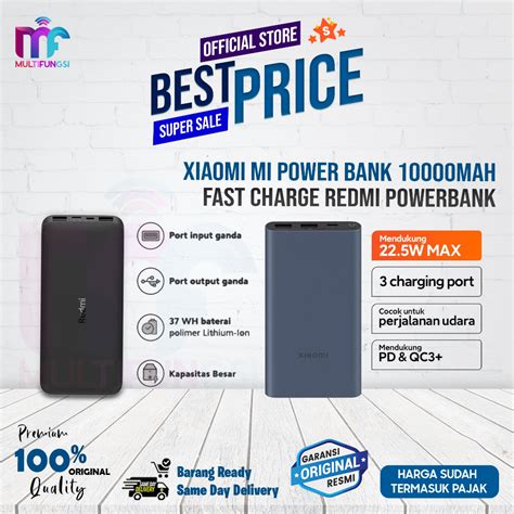 Jual Xiaomi Mi Power Bank 10000mAh 22 5W Fast Charge Redmi PowerBank 22 5 W 22 5W Shopee