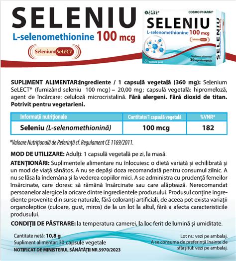 Seleniu Organic Supliment 200 Mg Furnizand100 Mcg Beneficii