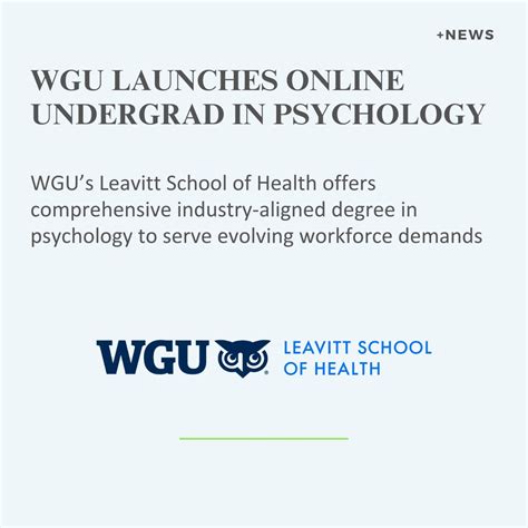 As Someone With A Psychology Degree I Am Thrilled That Wgu Is Entering