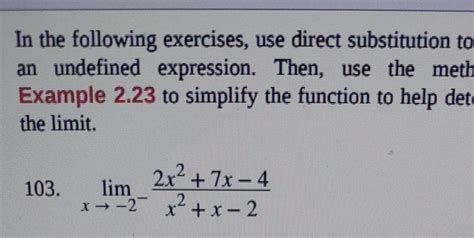 solved in the following exercises use direct substitution