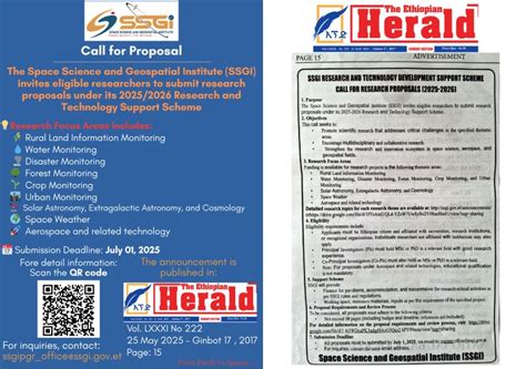 Ssgi Opens Call For Research Proposals For 2025 2026 Teshome Dugasa Posted On The Topic