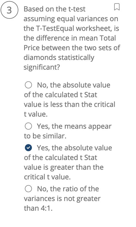 Solved Based On The T Test Assuming Equal Variances On The Chegg Com
