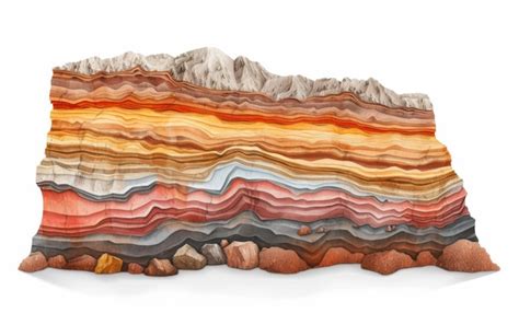 Premium Photo Illustrative Geologic Cross Section With Rock Layers On White Background