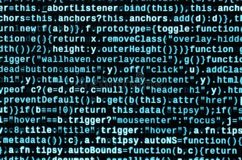 Writing Programming Code On Laptop Digital Binary Data On Computer Screen Stock Image Image