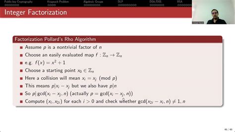 Pollards Rho Algorithm For Integer Factorization Youtube
