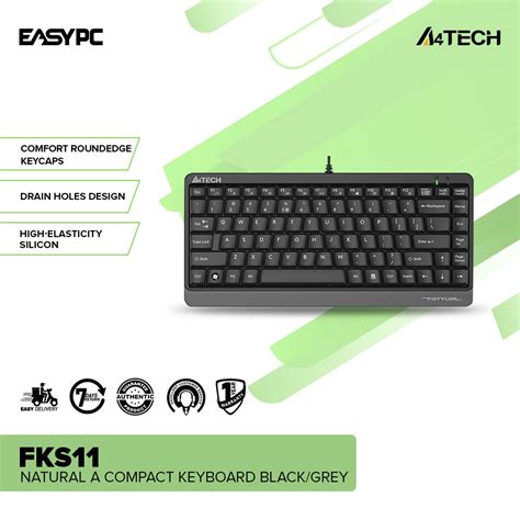 EasyPC A Tech FKS Natural A Compact Keyboard Black Grey USB Shopee Philippines