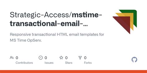 Github Strategic Accessmstime Transactional Email Templates