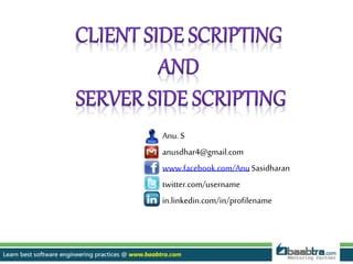Client side scripting and server side scripting | PPTX