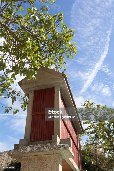 전형적인 갈리시아 호레오 옥수수 및 기타 곡물을 건조 치료 및 저장하기위한 농업 사용을위한 건설 0명에 대한 스톡 사진 및 기타 이미지 Istock