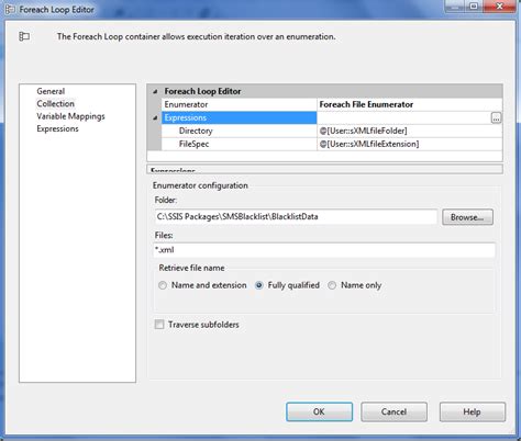 Sql Using A Variable To Process All Xml Files Using Ssis Stack