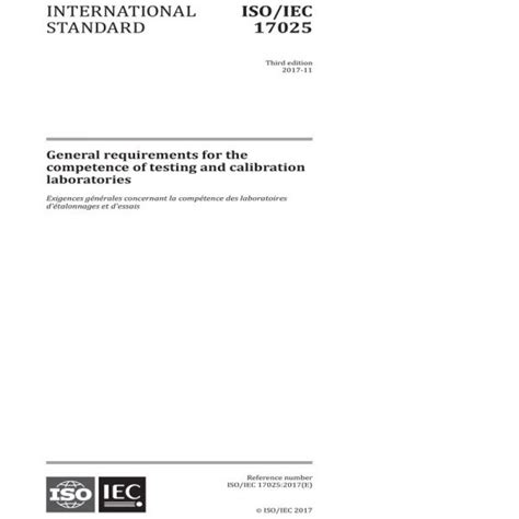 ISO IEC General Requirements For The Competence Of Testing And Calibration Laboratories