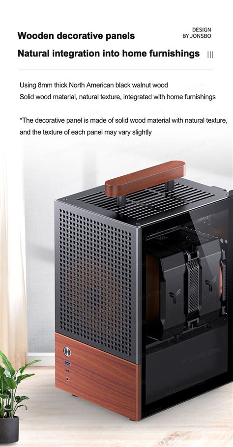 Jonsbo T6 Itx Handle Case 3mm Aluminum Alloy Shell Type C Interface Solid Wood Desktop Mini