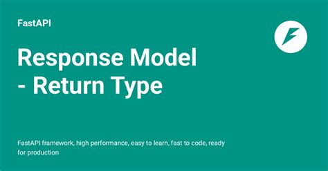 Response Model Return Type Fastapi