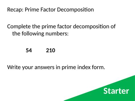 Gcse Maths Higher Edexcel Unit 13 Finding Hcfs And Lcms Teaching