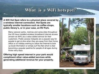 Rv Park Wifi Presentation PPT Telecommunications Industry Industries