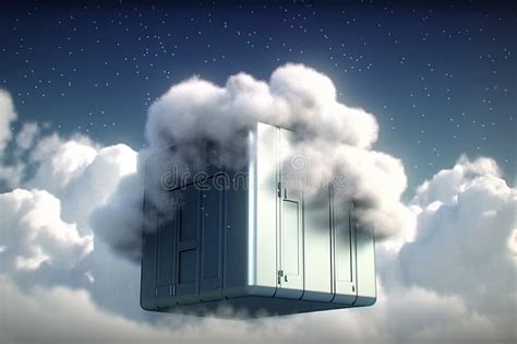 A Server With Cloud Data Processing In The Blue Sky Ai Generative Stock