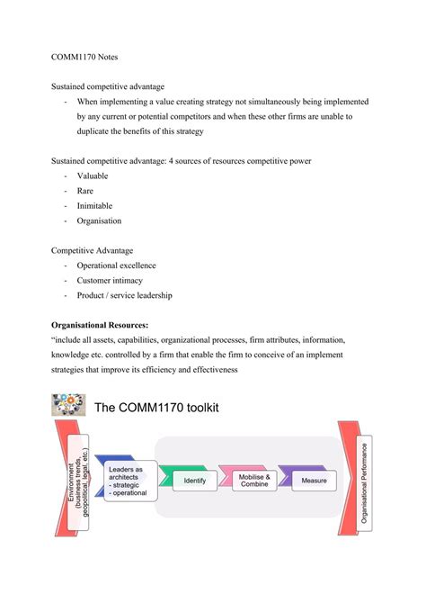 Comm1170 Lecture Notes Comm1170 Organisational Resources Unsw