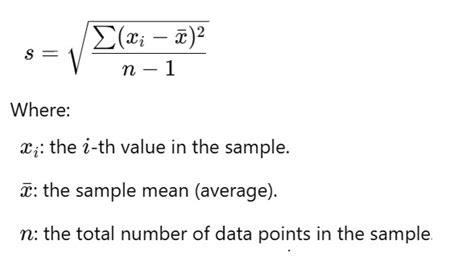 Differences In The Formulas For Calculating Standard Deviation For Sample Data And Population
