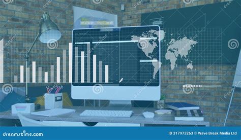 image of graphs loading bars and map over programming language in