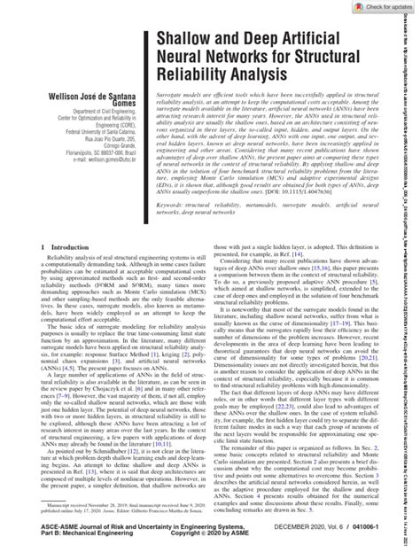 shallow and deep artificial neural networks for structural reliability
