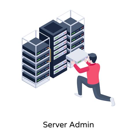 Person With Data Centers Isometric Icon Of Server Admin 6070814 Vector Art At Vecteezy
