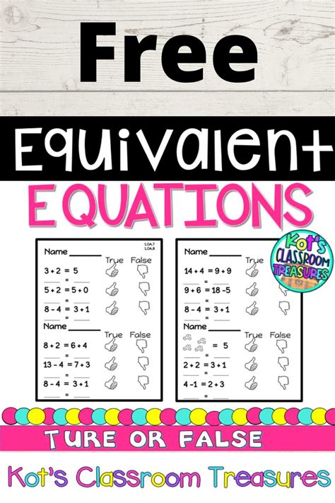 Equivalent Equations Worksheet Free
