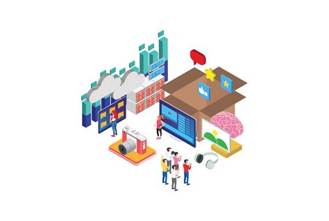 Modern Isometric Creative Process Illustration Web Banners Suitable For Diagrams Infographics