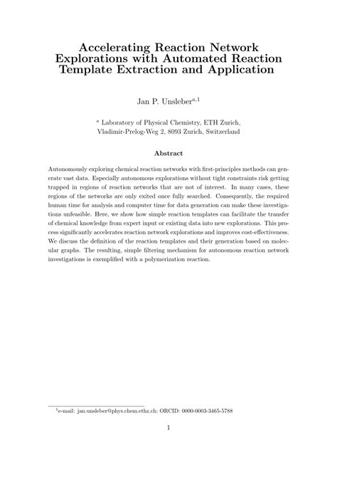 Pdf Accelerating Reaction Network Explorations With Automated Reaction Template Extraction And