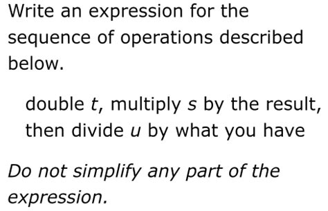 Solved Write An Expression For The Sequence Of Operations Described Below Double T Multiply