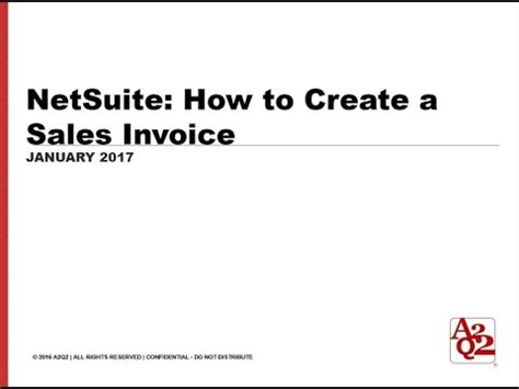 78 NetSuite How To Create A Sales Invoice YouTube