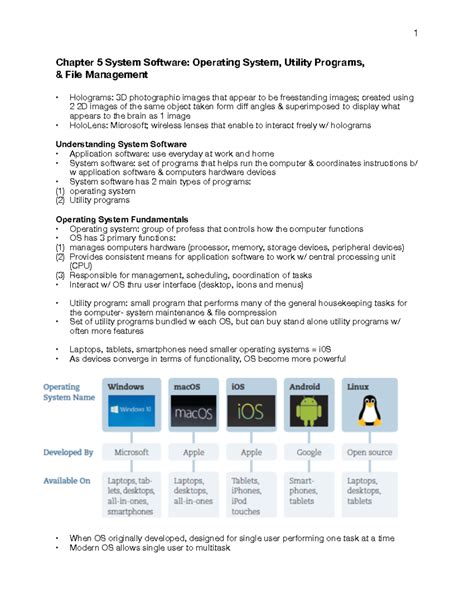 Chapter 5 Systems Software Chapter 5 System Software Operating System Utility Programs