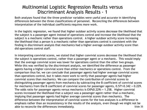ppt multinomial logistic regression a problem in personnel classification powerpoint