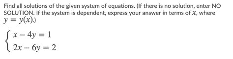 Solved Find All Solutions Of The Given System Of Equations