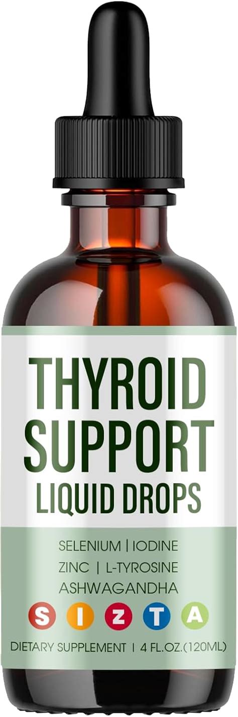 Thyroid Support Liquid Drops Iodine Drops With Selenium Zinc L Tyrosine