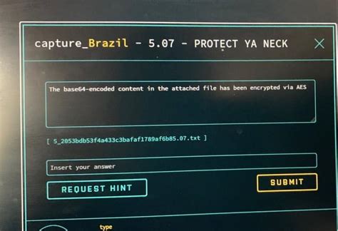 please solve 5 07 protect ya neck on fb ctf and
