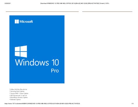 WINDOWS PRO X INCL OFFICE EN US NOV PRE ACTIVATED Torrent X PDFCOFFEE COM
