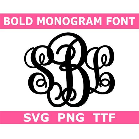 Interlocking Monogram Font Svg Png Ttf Thick Font Bold Fancy Monogram Font Instant Download