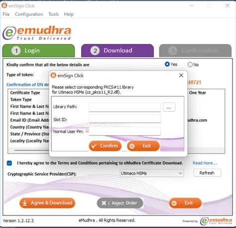 procedure for installing certificate in hsm emsign knowledge base