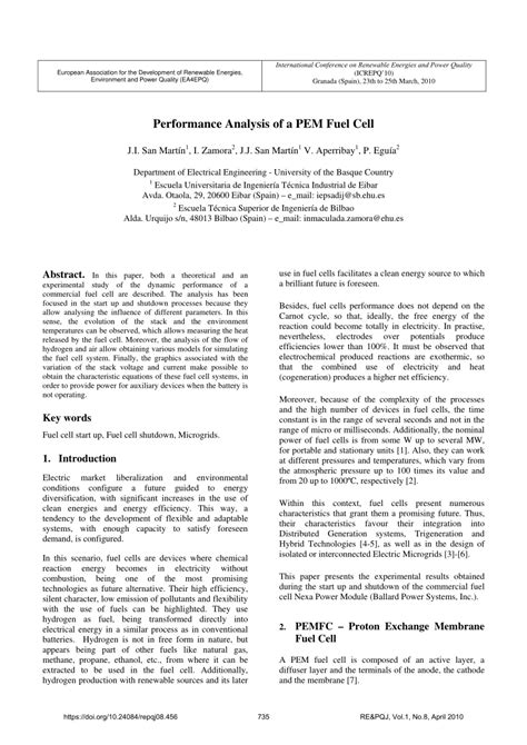 Pdf Performance Analysis Of A Pem Fuel Cell