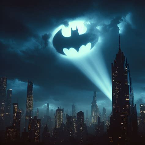 Gotham City Skyline Bat Signal