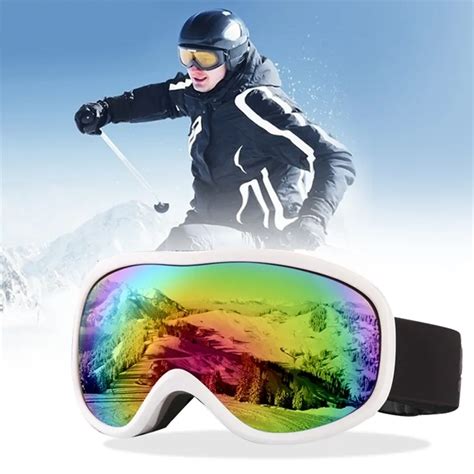 Ski Goggles Double Layer Uv400 Anti Fog Big Ski Mask Glasses Skiing