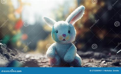 Cute Animated Easter Bunny Ai Generated Stock Illustration