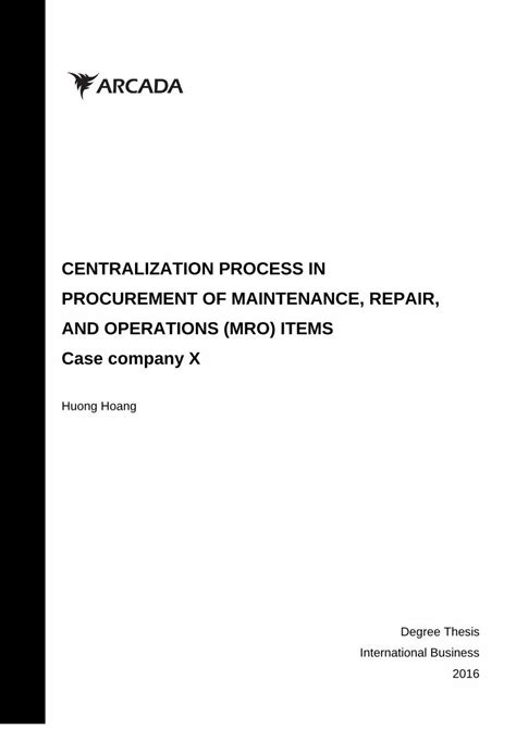 Pdf Centralization Process In Procurement Of Dokumentips