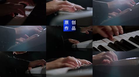 4k弹钢琴逆光琴键光影视频素材下载