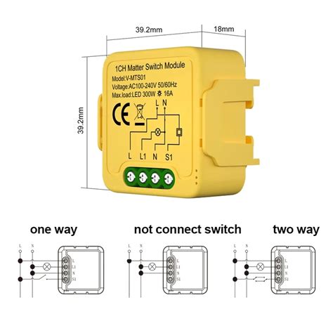 Matter Enabled Switch Smart Relay Module 16a Power Cb