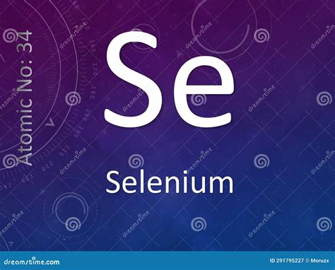 Selenium Chemical Element Symbol On Abstract Background Stock Illustration Illustration Of