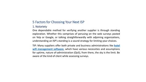 Ppt 5 Factors To Consider When Choosing The Best Isp For Your Business Powerpoint Presentation